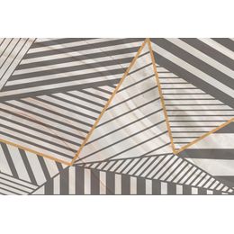 Fototapete ARCHITECTS PAPER "Atelier 47 Stripes Marble 3", beige (creme, grau, gold), B:4m L:2,7m, Vlies, Tapeten, Vlies, Wand, Schr&auml;ge, Decke