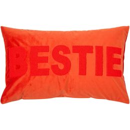Dekokissen Pad "LETTERS", orange, schriftzug, B:50cm L:30cm, Obermaterial: 100% Polyester, Dekokissen_Sitzkissen_Kissenh&uuml;llen, farbige Keder, mit Schriftzug, verschiedene Gr&ouml;&szlig;en