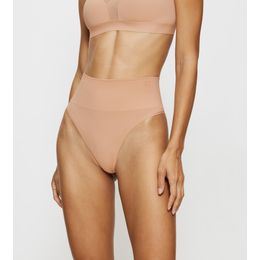 Shapingslip Triumph "Soft Sculpt", Damen, Gr. 38, beige (neutral beige), Single Jersey, Obermaterial: 78% Polyamid, 22% Elasthan, unifarben, k&ouml;rpernah, Unterhosen, nahtlos, formend, leichter Bauchweg-Effekt, hoher Beinausschnitt