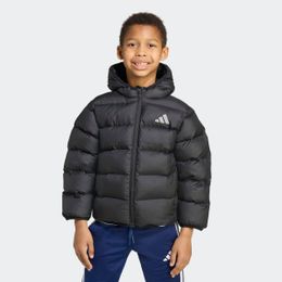 Steppjacke adidas Sportswear "Steppjacke KINDER", Jungen, Gr. 122, schwarz, schwarz, schwarz, Obermaterial: 100% Polyester. Wattierung: 100% Polyester, Jacken Steppjacke