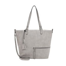 Shopper Tamaris "Shopper TAS Nele", Damen, Gr. B/H/T: 43cm x 32cm x 16cm 0, grau (lightgrau 810), Polyurethan, Taschen Shopper