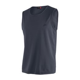 Funktionsshirt Maier Sports "Peter", Herren, Gr. L, blau (dunkelblau), 100% Polyester, Rundhals, Shirts Funktionsshirt, Herren Tanktop, leichtes &auml;rmelloses Shirt, Rundhals, Regular Fit