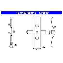 ATE Zubeh&ouml;rsatz, Scheibenbremsbelag 13.0460-0519.2 vorne rechts links f&uuml;r SKODA SEAT VAG 7L6698269B