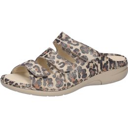 Waldl&auml;ufer Pantolette WALDL&Auml;UFER "Gunna", Damen, Gr. 4,5 (37,5), leo, Nubukleder, Schuhe Pantolette, Keilabsatz, Sommerschuh, Schlappen in bequemer Schuhweite G
