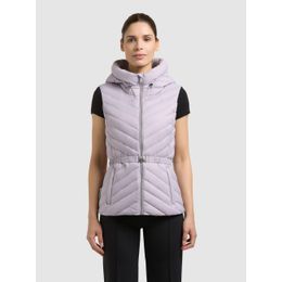 Steppweste Khujo "DEMIE", Damen, Gr. XL, raindrops lila, 100% Nylon, unifarben, slim fit, Westen Steppweste