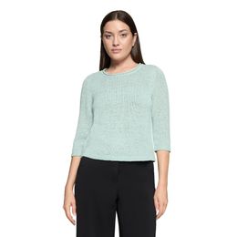Strickpullover Betty Barclay "Damen mit 3/4 Arm", Damen, Gr. 38, gray mist, Strick, Obermaterial: 65% Polyacryl, 35% Polyamid, Basic, gerade normal, Rundhals, Pullover Strickpullover
