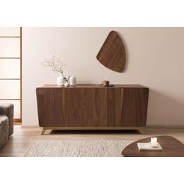 Sideboard Nussbaum-Echtholzfurnier 200x45x85 braun lackiert BUTTERFLY #107
