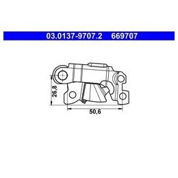 ATE Zubeh&ouml;rsatz, Feststellbremsbacken 03.0137-9707.2 hinten rechts links 2x f&uuml;r PEUGEOT FIAT CITRO&Euml;N 77364022 434112