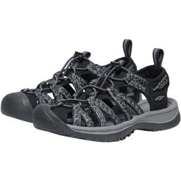 Sandale Keen "WHISPER", Damen, Gr. 37, schwarz (schwarz, steel grau), Synthetik, Schuhe Sandale