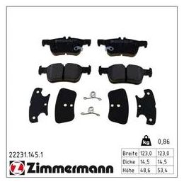 Zimmermann Bremsbelagsatz, Scheibenbremse 22231.145.1 hinten rechts links Foto entspricht Lieferumfang f&uuml;r FORD 2209329 KTJX61-2M007-AEC KTJX61-2M007-