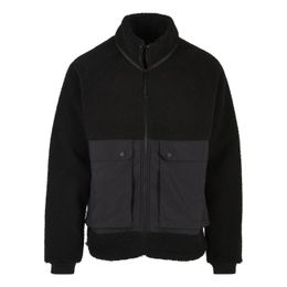 Urban Classics Herren Winterjacke "Urban Classics Herren Short Raglan Sherpa Jacket"schwarz, schwarz, Gr. M, unifarben, 100% Polyester, Jacken