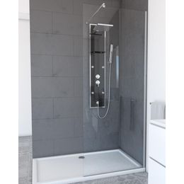 Walk-in-Dusche MARWELL "PLANO", silber, H:200cm T:80cm, Duschw&auml;nde, verchromte Aluminiumprofile