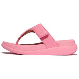 Zehentrenner fitflop "F-MODE GO", Damen, Gr. 38, rosa, Lederimitat, unifarben, Schuhe Zehentrenner, Sandale mit d&auml;mpfender MICROWOBBLEBOARD Technologie