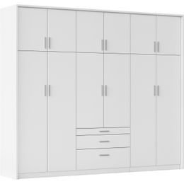 Kleiderschrank Rauch "Schrank Dreht&uuml;renschrank Garderobe Ankleide Schlafzimmer HILDESHEIM", wei&szlig; (alpinwei&szlig;), B:275cm H:231cm T:58cm, Holzwerkstoff, Schr&auml;nke, Kleiderschrank, oberste Schublade mit praktischer Facheinteilung MADE IN GERMANY