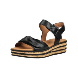 Plateausandaletten Gabor "Gabor Sandalen Glattleder", Damen, Gr. 37,5, schwarz, Glattleder, Schuhe