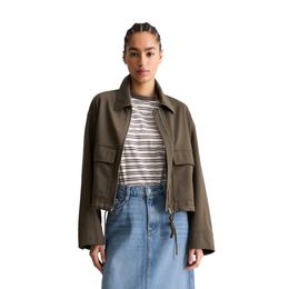 Marc O'Polo Outdoorjacke MARC O'POLO DENIM "aus Organic-Cotton-Lyocell-Stretch", Damen, Gr. L, hazelnut braun, Obermaterial: 81% Baumwolle, 18% Lyocell, 1% Elasthan, unifarben, regular fit, Manschette, Jacken Outdoorjacke