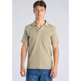 Poloshirt LINDBERGH "Poloshirt Relaxed Fit", Herren, Gr. L, dusty olive, Obermaterial: 100% Baumwolle, unifarben, l&auml;ssig geschnitten, V-Ausschnitt, Shirts