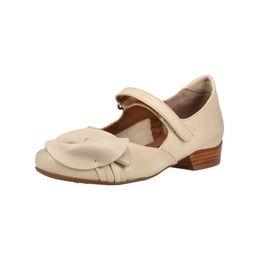 Riemchenballerina Everybody "Everybody Ballerinas Leder", Damen, Gr. 37, hellbeige, Leder, Schuhe Riemchenballerina