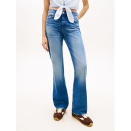 Bootcut-Jeans Tommy Jeans "CLEO MID BOOTCUT", Damen, Gr. 28, L&auml;nge 32, denim medium, Denim/Jeans, Obermaterial: 99% Baumwolle, 1% Elasthan, unifarben, bootcut fit lang, Jeans, im Baumwoll-Mix, Mid Waist