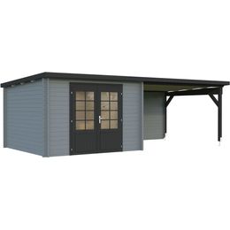 Gartenhaus Palmako "Ella", hellgrau, anthrazit, ohne Fu&szlig;boden, ohne Dacheindeckung, Massivholz, Gartenh&auml;user, Gartenhaus, verschiedene Farben