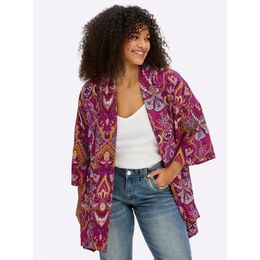 sheego by Joe Browns sheego Gro&szlig;e Gr&ouml;&szlig;en Blusenjacke mit floralem Muster, magenta-lila-gemustert, Gr&ouml;&szlig;e 48/50 - Damen
