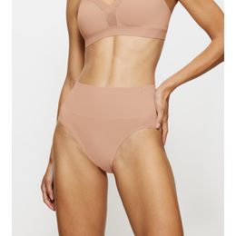 Shapingslip Triumph "Soft Sculpt", Damen, Gr. 44, beige (neutral beige), Single Jersey, Obermaterial: 78% Polyamid, 22% Elasthan, unifarben, k&ouml;rpernah, Unterhosen, nahtlos, leicht formend, hoher Beinausschnitt