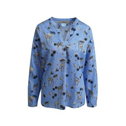 Smith & Soul Langarmbluse SMITH & SOUL, Damen, Gr. XS, true blau print, Web, Obermaterial: 100% Baumwolle, gemustert, regular fit normal, V-Ausschnitt, 1-Knopf-Manschette mit Schlitz, Blusen, mit Allover-Print