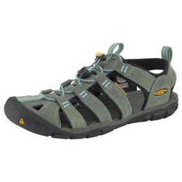 Sandale Keen "CLEARWATER CNX LEATHER", Damen, Gr. 37,5, gr&uuml;n, Leder, Synthetik, Schuhe Sandale