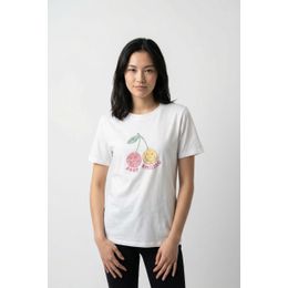 Kurzarmshirt Only "ONLKITA S/S TEE JRS NOOS", Damen, Gr. XL, cloud dancer print:smiley smiling, Jersey, Obermaterial: 100% Baumwolle, bedruckt, regular fit normal, Rundhals, Shirts, Baumwolle, regular fit