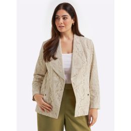 sheego Gro&szlig;e Gr&ouml;&szlig;en Jacke in offener Form, champagner, Gr&ouml;&szlig;e 46 - Damen