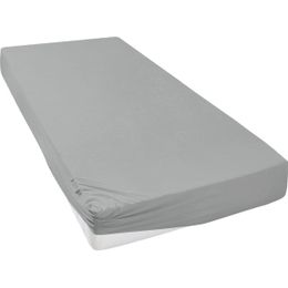 Spannbettlaken OTTO HOME "SOUCY aus Baumwolle mit Elasthan, 160 g/m&sup2;", grau, 1 Stk., Jersey-Elasthan, 90-120x200-220 30cm, Jersey-Elasthan, Obermaterial: 97% Baumwolle, 3% Elasthan, Bettlaken, Spannbettlaken, Premium Bettlaken f&uuml;r Matratzen bis 30 cm H&ouml;he, optimale Passform