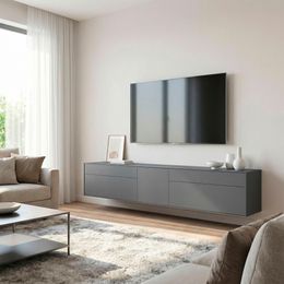 Lowboard "Essentials, TV-Board, TV-Kommode, TV-Schrank, TV-M&ouml;bel", graphit, B:277cm H:55cm T:42cm, Holzwerkstoff, MDF, LeGer Home by Lena Gercke, Sideboards, Lowboard, Breite: 277 cm, UV lackiert, Push-to-open-Funktion