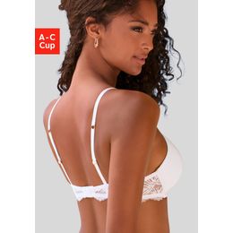Bralette-BH Lascana "Alexia", Damen, Gr. 75, Cup C, beige (creme), Microtouch, Obermaterial: 60% Polyamid, 35% Polyester, 5% Elasthan, BHs, mit Push-up-Kissen & zwei Tragevarianten, sexy Dessous