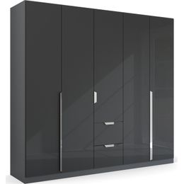 Dreht&uuml;renschrank Rauch "Kleiderschrank Schrank Garderobe Ankleide GLAMOUR BY QUADRA SPIN", grau (graumetallic, hochglanz effektgrau), B:226cm H:210cm T:54cm, Holzwerkstoff, Schr&auml;nke, Dreht&uuml;renschrank, mit eleganter Hochglanzfront und Stangengriff MADE IN GERMANY