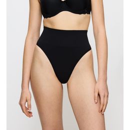 Shapingslip Triumph "Soft Sculpt", Damen, Gr. 38, schwarz, Single Jersey, Obermaterial: 78% Polyamid, 22% Elasthan, unifarben, k&ouml;rpernah, Unterhosen, nahtlos, formend, leichter Bauchweg-Effekt, hoher Beinausschnitt