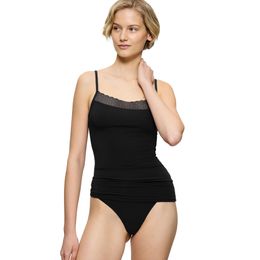 Spaghettitop Triumph "Feel of Modal Spaghetti Top", Damen, Gr. M, schwarz, Single Jersey, Obermaterial: 87% Modal, 13% Elasthan, figurbetont h&uuml;ftbedeckend, ohne Ausschnitt, Tops, sehr weich