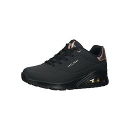 Sneaker Skechers "Skechers Sneaker Lederimitat", Damen, Gr. 37, schwarz (schwarz, schwarz), Lederimitat, Schuhe Sneaker