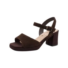 Riemchensandale Tamaris "Tamaris Sandalen Leder", Damen, Gr. 41, mocca, Leder, Schuhe Riemchensandale