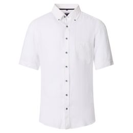 Kurzarmhemd Casamoda "Casamoda Leinenhemd Kurzarm uni", Herren, Gr. XL, Normalgr&ouml;&szlig;en, wei&szlig;, 100% Leinen, unifarben, l&auml;ssig geschnitten, Hemden