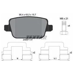 TEXTAR Bremsbelagsatz, Scheibenbremse 2453703 hinten rechts links mit Zubeh&ouml;r f&uuml;r FORD (CHANGAN) 6G912M008GA 6G912M008GB 1459408