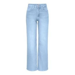 High-waist-Jeans Only "ONLJUDITH HW WIDE LEG TAI", Damen, Gr. 26, L&auml;nge 32, light blau denim, Denim/Jeans, Obermaterial: 99% Baumwolle, 1% Elasthan, unifarben, lang, Jeans High-Waist-Jeans, Baumwollmischung, High Waist
