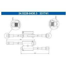 ATE Bremsschlauch 24.5228-0430.3 hinten rechts links f&uuml;r VAG 147611775A 147611775