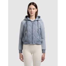 Steppjacke Khujo "MALAYA", Damen, Gr. L, misty blau, Web, 100% Nylon, unifarben, regular fit, Raglan&auml;rmel Rippb&uuml;ndchen, Jacken Steppjacke