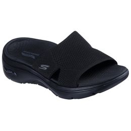 Pantolette Skechers "GO WALK ARCH FIT 2.0 SANDAL-", Damen, Gr. 41, schwarz, Textil, unifarben, Schuhe Pantolette, Strandschuh, Slipper mit ArchFit Laufsohle, Topseller
