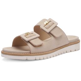 Pantolette Ara "KENT", Damen, Gr. 39, hellbeige, Ziegenveloursleder, unifarben, Schuhe Pantolette, Schlupfschuh, Hausschuh, Bequemschuh in Komfortweite G (= weit)