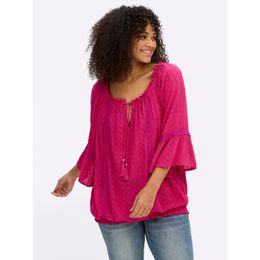 sheego by Joe Browns sheego Gro&szlig;e Gr&ouml;&szlig;en Tunika aus Lochstickerei, pink, Gr&ouml;&szlig;e 52 - Damen