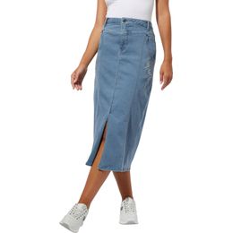 CR&Eacute;ATION L Damen Jeansrock mit Baumwolle und Lyocell blue-bleached Gr&ouml;&szlig;e 40