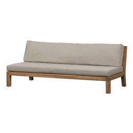 Pharao24.de Dreisitzer Sofa Couch in Beige aus Akazie Massivholz
