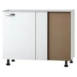 Eckunterschrank Optifit "Ole", wei&szlig;, B:100cm H:87cm T:58,4cm, Holzwerkstoff, Schr&auml;nke, Eckunterschrank