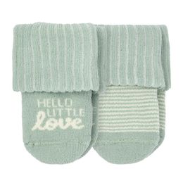 Topomini 2 Paar Newborn Frottee-Socken mit Umschlag